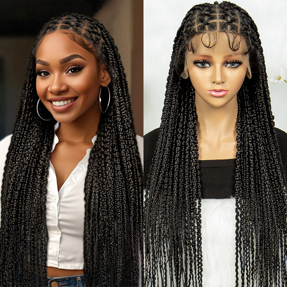 Anytime Wig Synthetic Full Lace Cornrow Twisted Braided Wig Hair 36 ...