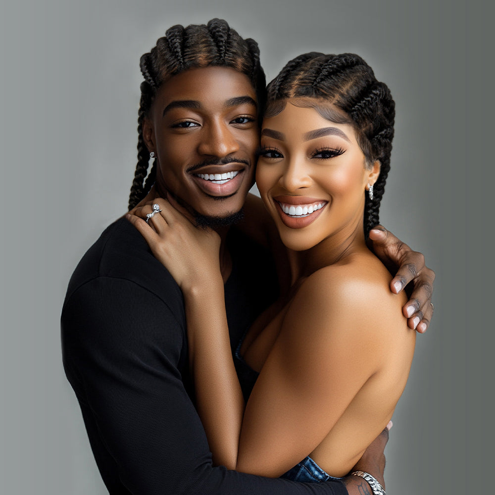 Anytime Synthetic Short Cornrow Box Full Lace Braided Wigs for Women M ...