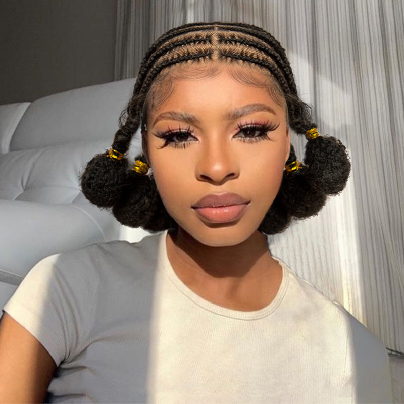Anytime Glueless Synthetic Full Lace Braided Wigs Bantu Bubble Braids ...