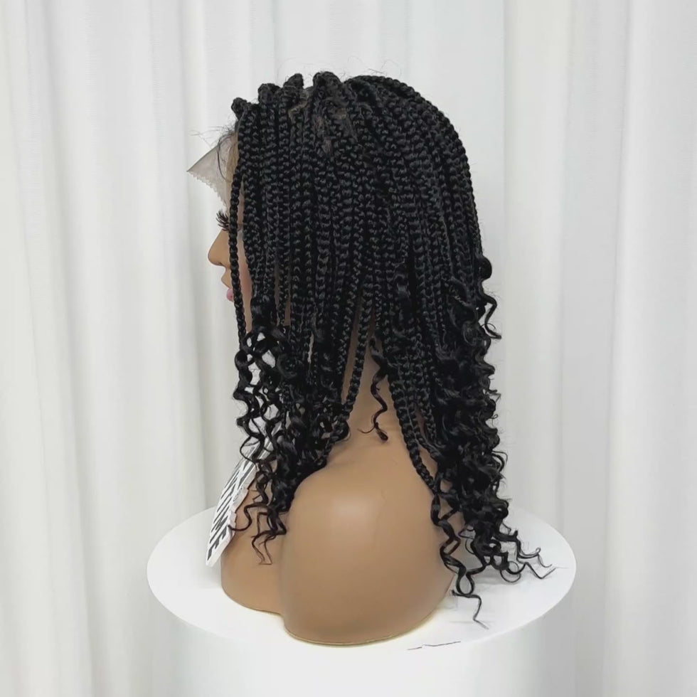 Anytime 16 inches Full Lace Braided Wig Knotless Box Faux Locs Hair ...