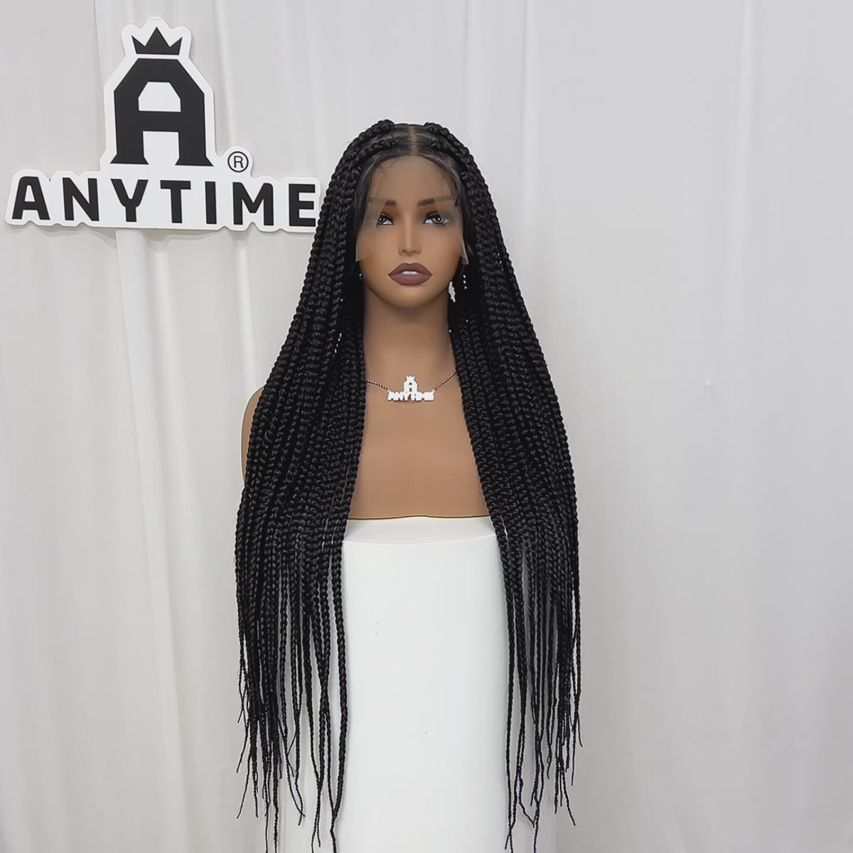 Anytimewig Synthetic Braided Wig Full Lace Hair Box Braids 36"